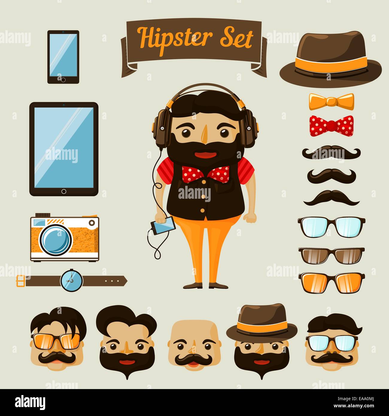 Hipster Vector Character