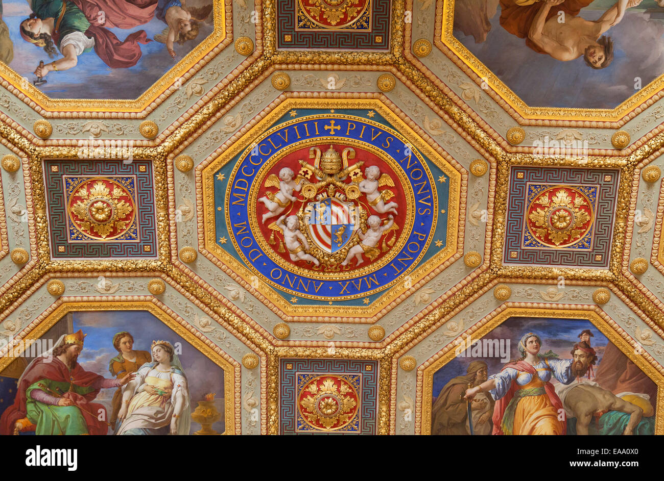 Ceiling inside Vatican Museum (UNESCO World Heritage Site), Vatican City, Rome, Italy Stock ...