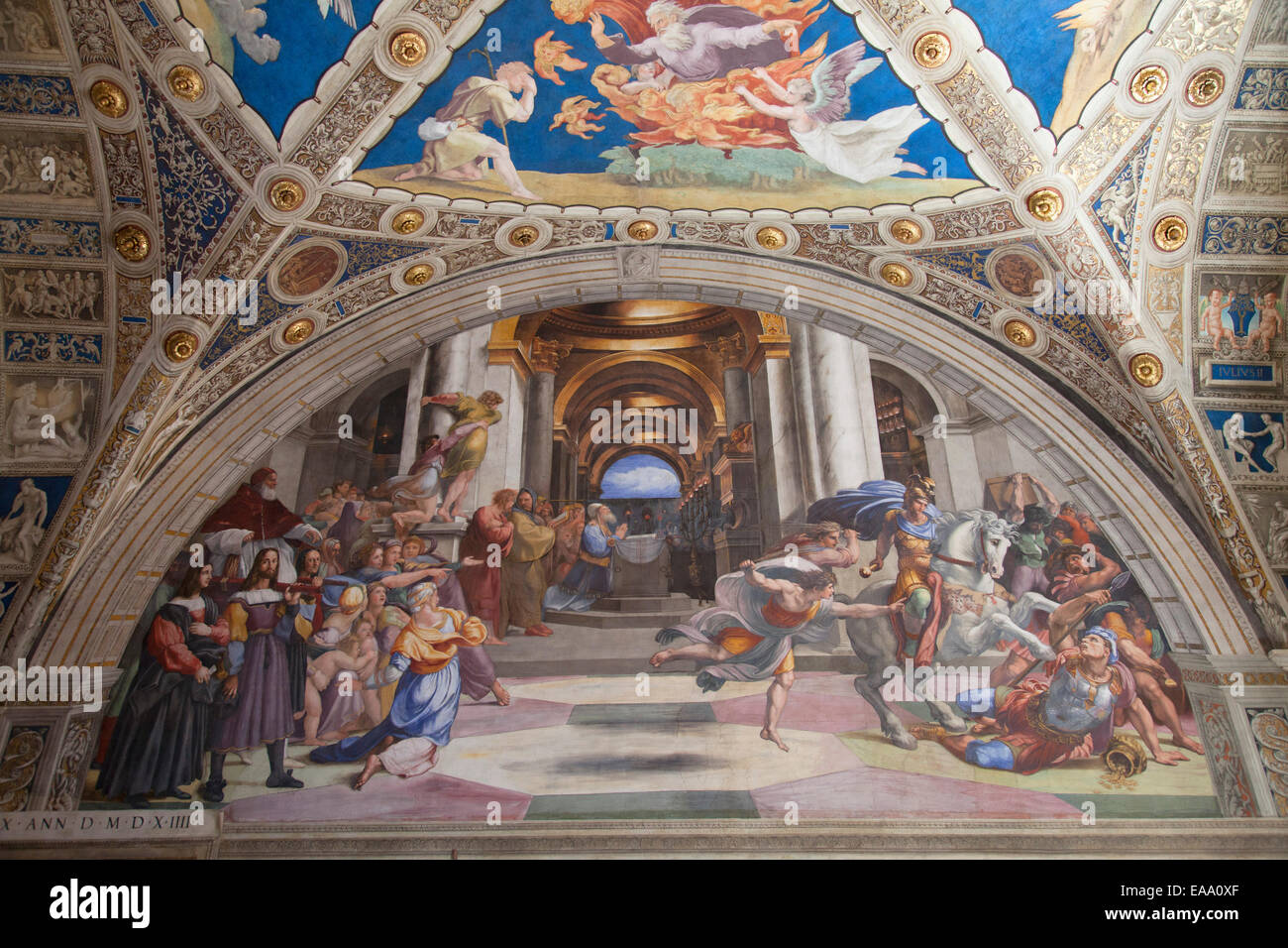 Fresco of The Expulsion of Heliodorus in Room of Heliodorus inside ...