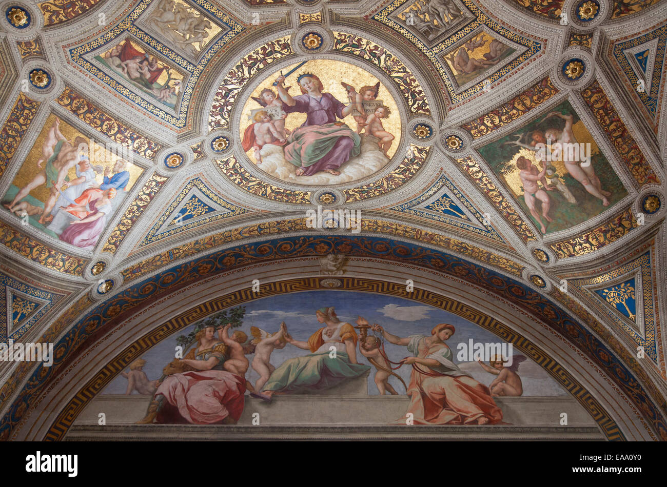 Ceiling of Room of the Signature inside Vatican Museum (UNESCO World ...