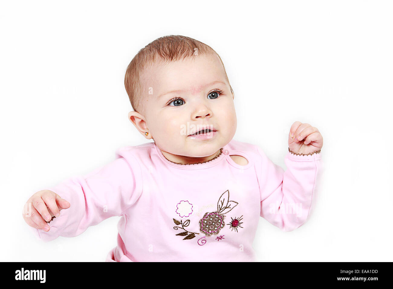 Little Baby Girl isolated on white background Stock Photo - Alamy