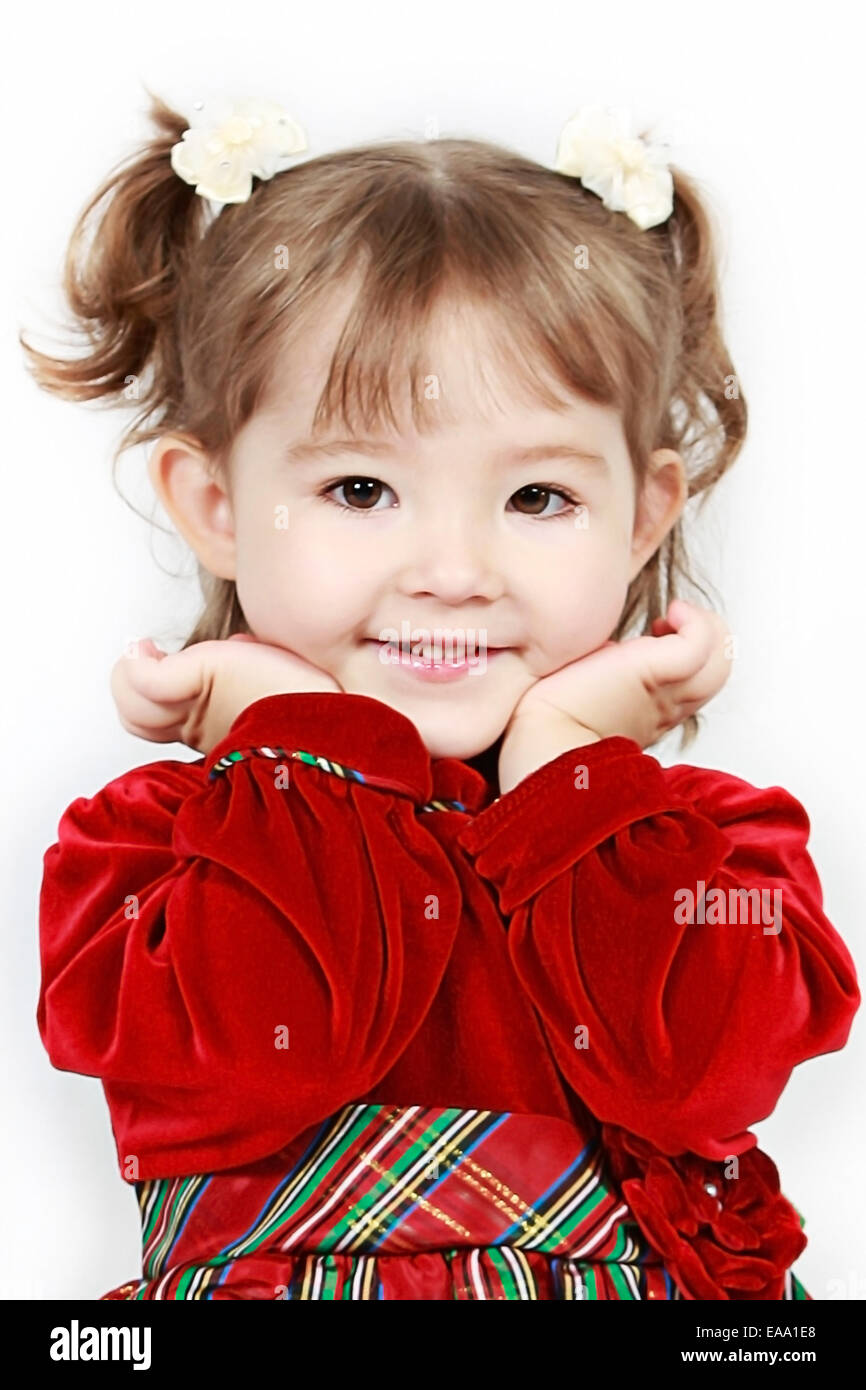 Little Baby Girl in pink dress Stock Photo - Alamy