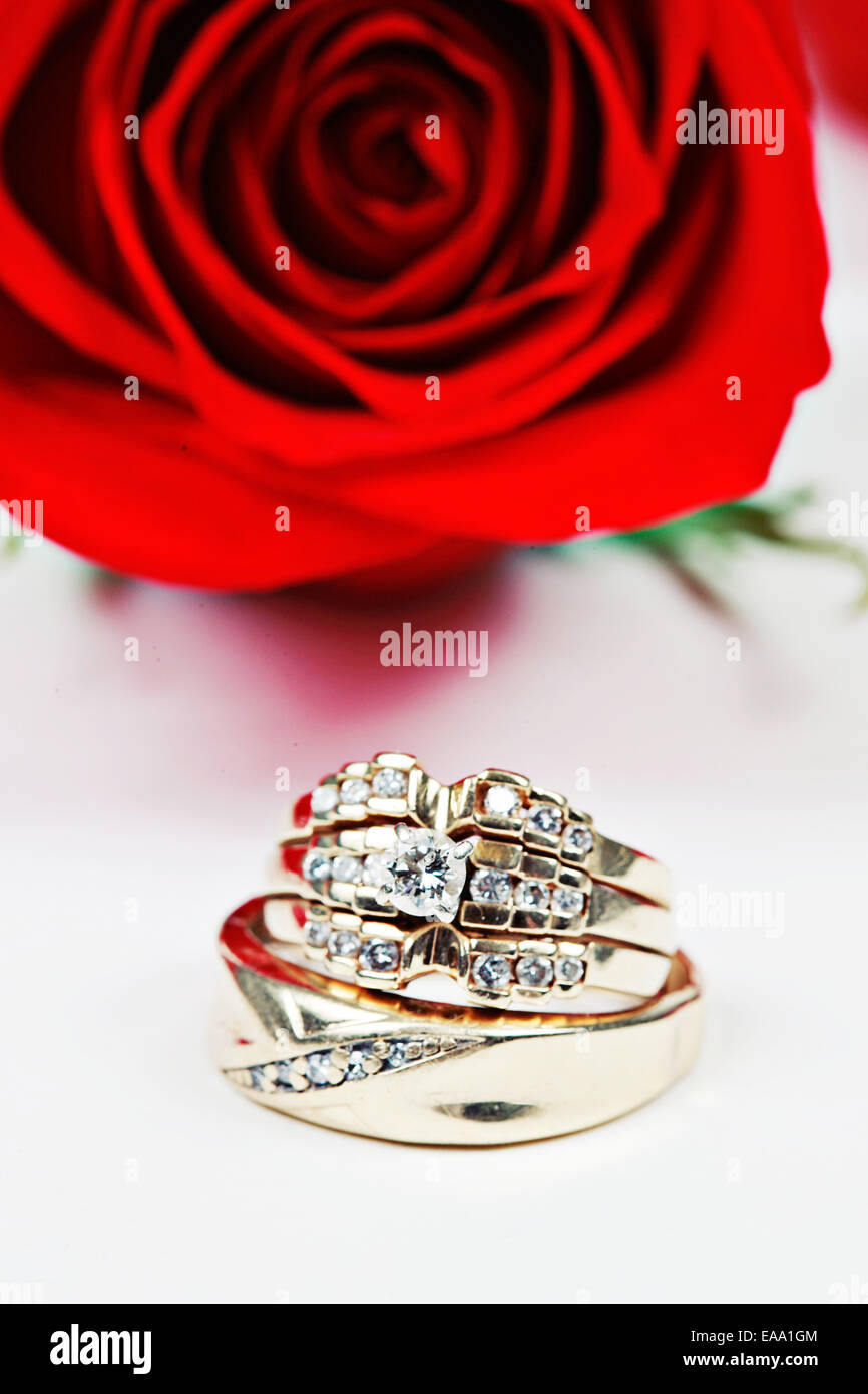 Wedding Ring in Rose, Will you marry me Stock Photo - Alamy