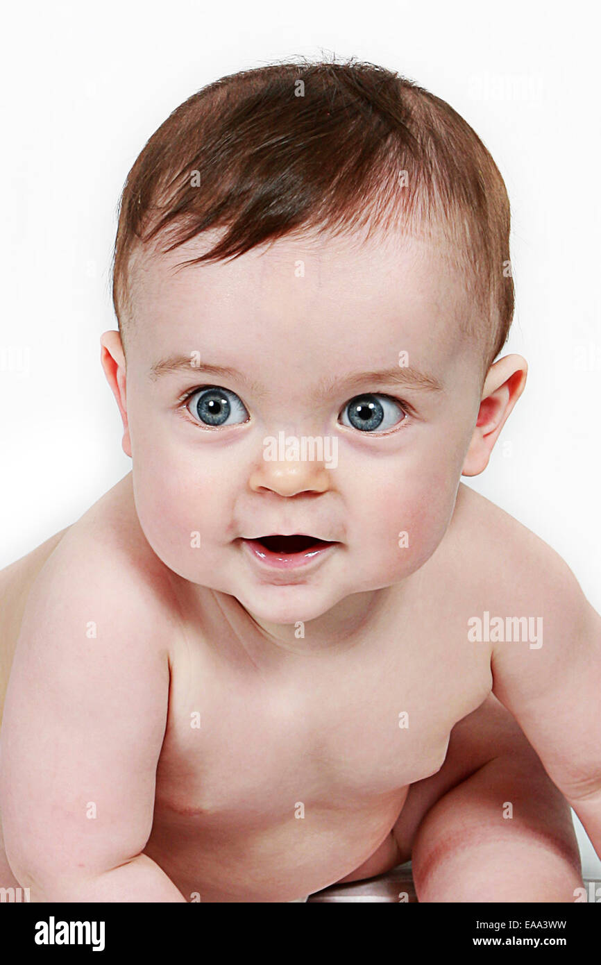 Newborn Baby taken on white background Stock Photo - Alamy