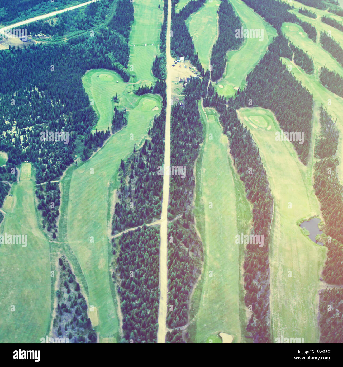 Above view of Golf course in summer Stock Photo - Alamy