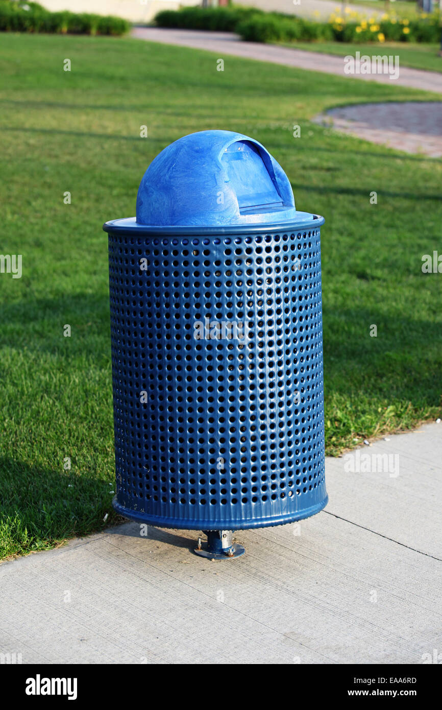 Blue garbage can hi-res stock photography and images - Alamy