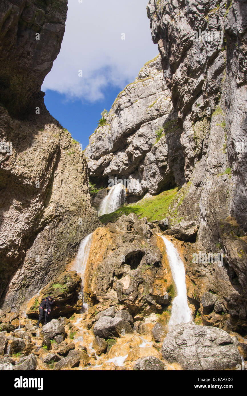 Goredale scar, an ancient collapsed cave near Malham in the Yorkshire ...