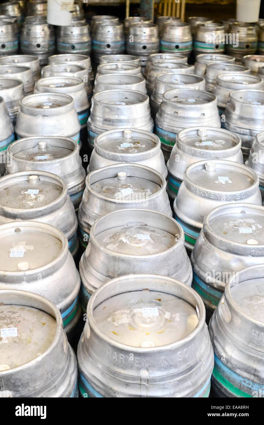 Barrels of beer at a brewery, England, UK Stock Photo - Alamy