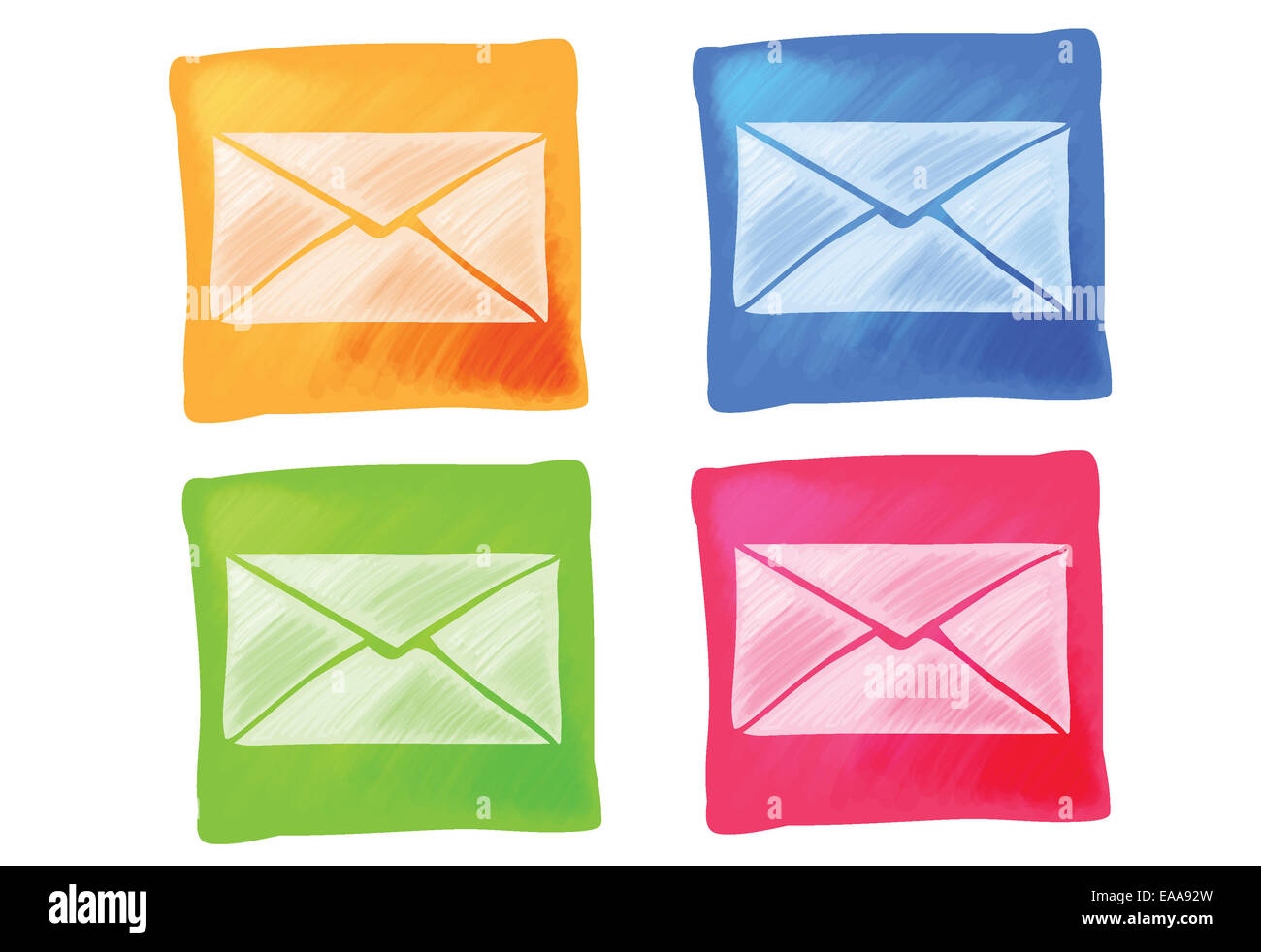 Mail icons in different colors Stock Photo - Alamy