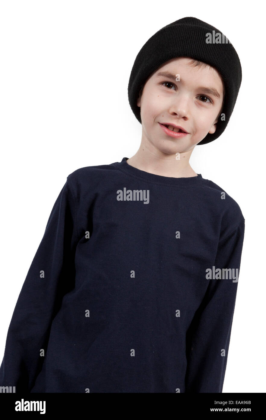 Portrait of a cute little boy with hat on Stock Photo - Alamy
