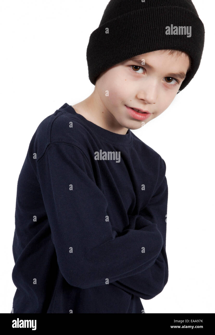 Portrait of a cute little boy with hat on Stock Photo - Alamy