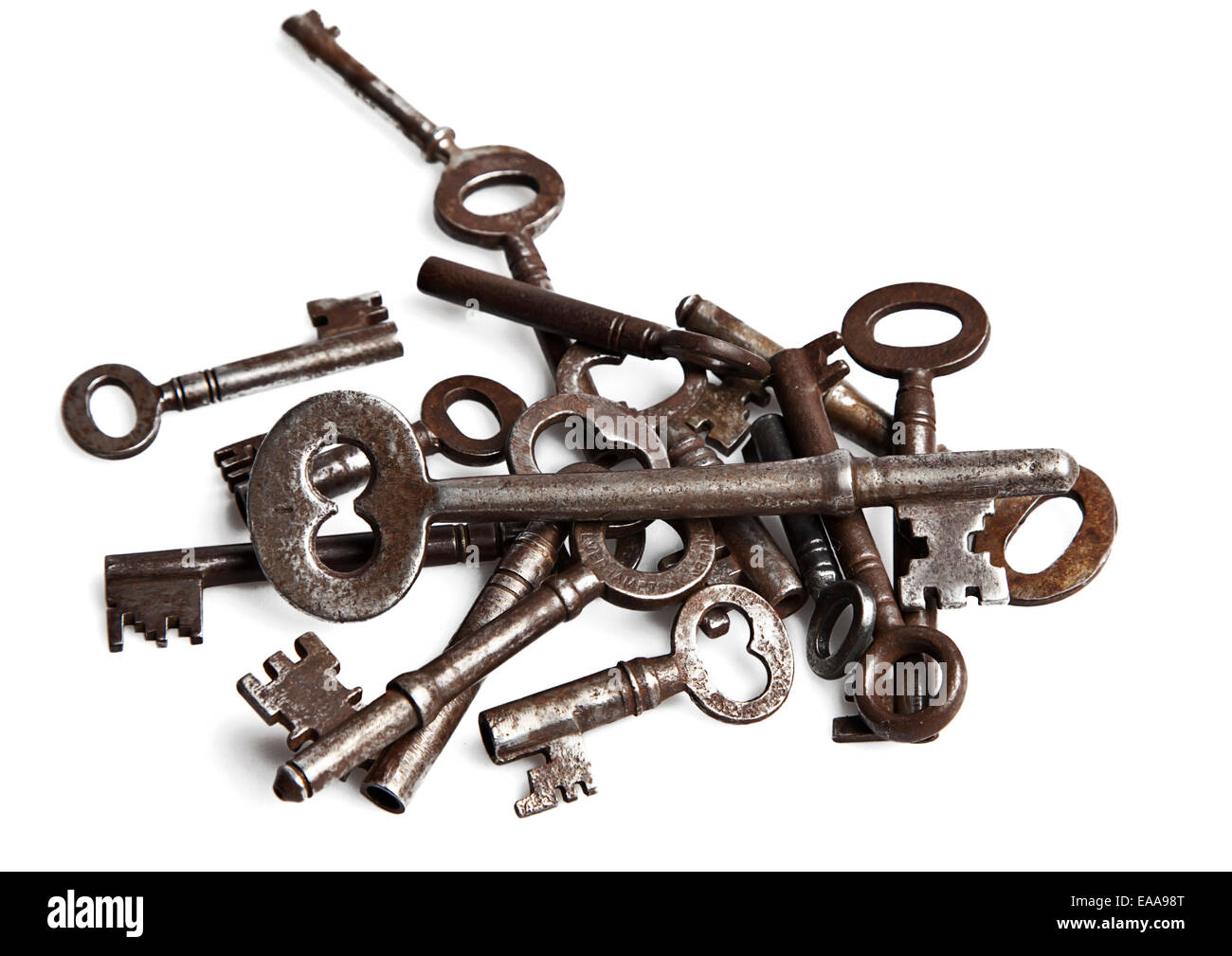 Old Vintage key on white background Stock Photo - Alamy