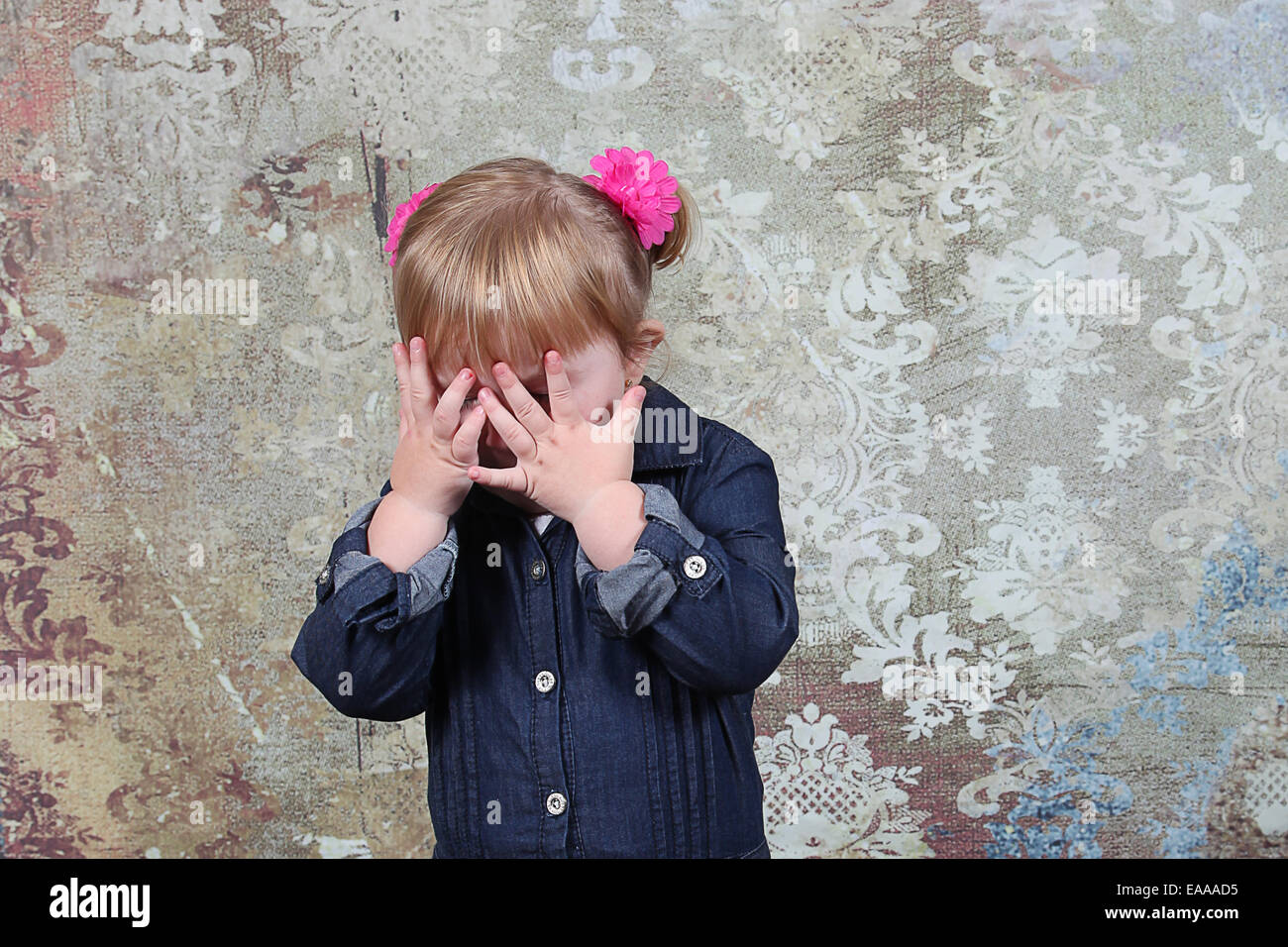 Beautiful Little Girl Posing for Camera in Studio Stock Photo - Alamy