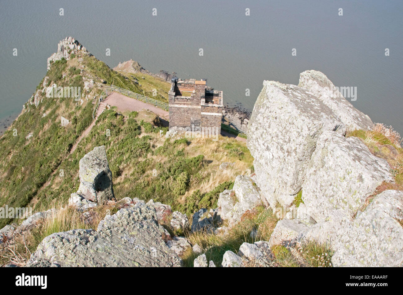 The old disused coastgurad lookout at Hurlstone Point on the North ...