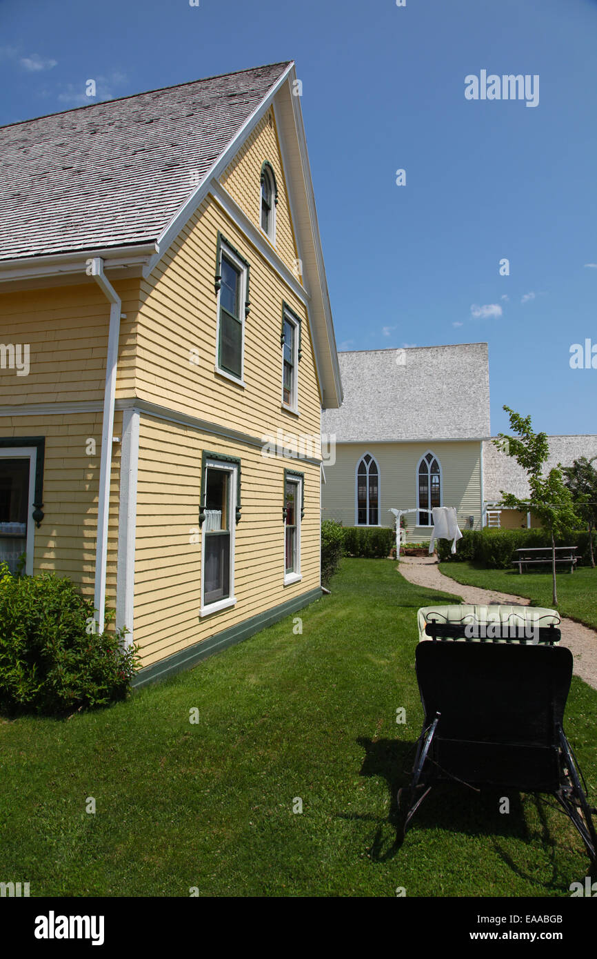 Beautiful old yellow house in summer Stock Photo - Alamy