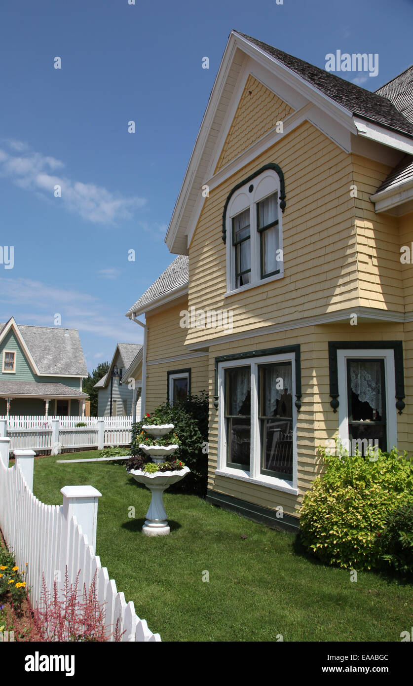 Beautiful old yellow house in summer Stock Photo - Alamy