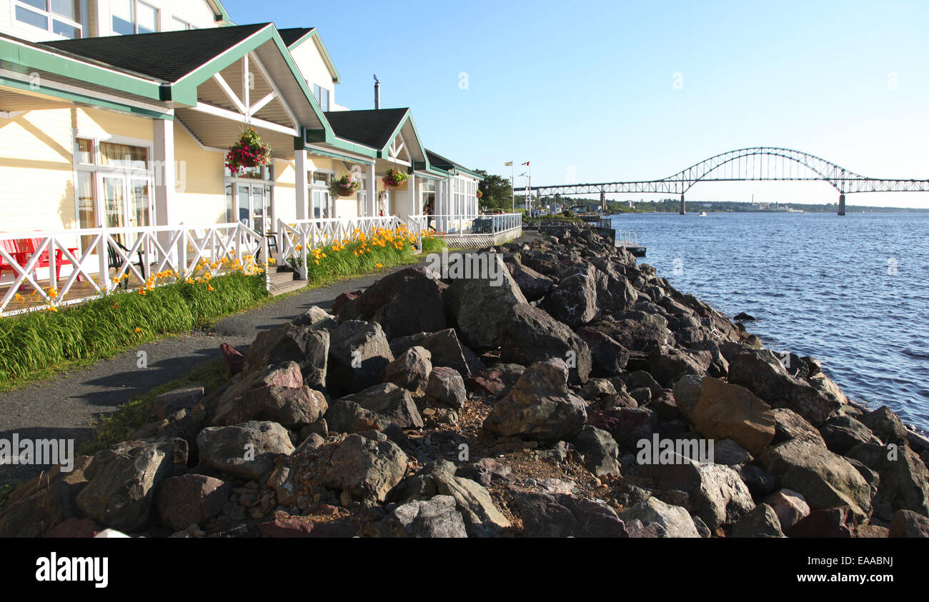 Beautiful new housing complex with landscaped walkway Stock Photo - Alamy