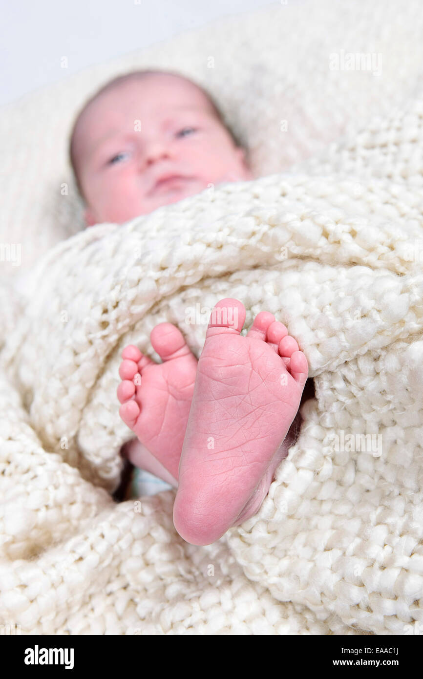 Newborn Baby taken closeup 16 days old Stock Photo - Alamy
