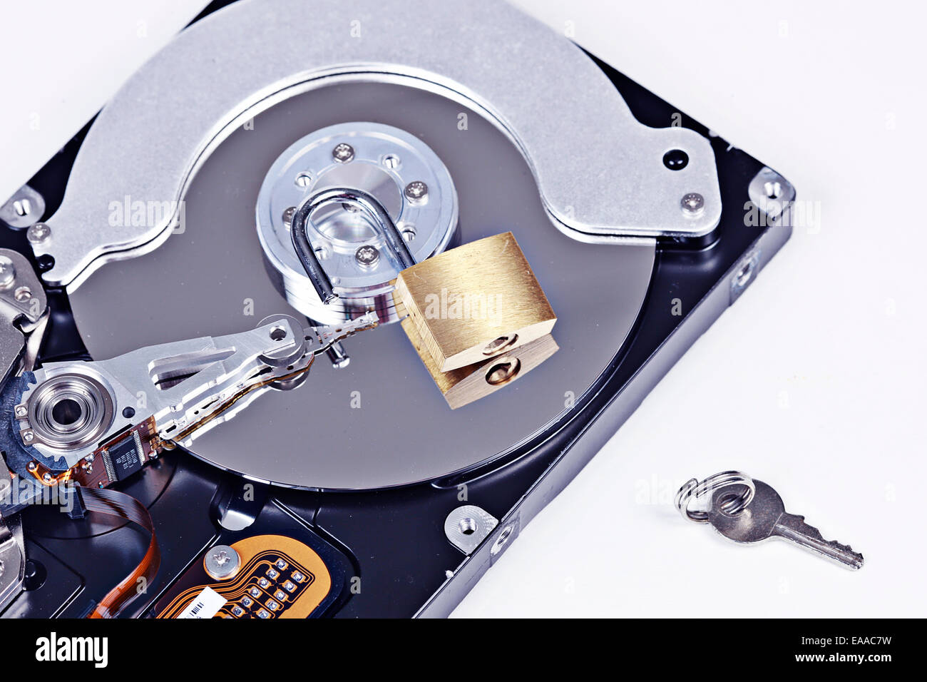 Computer Hard Drive with lock Taken Closeup Stock Photo - Alamy