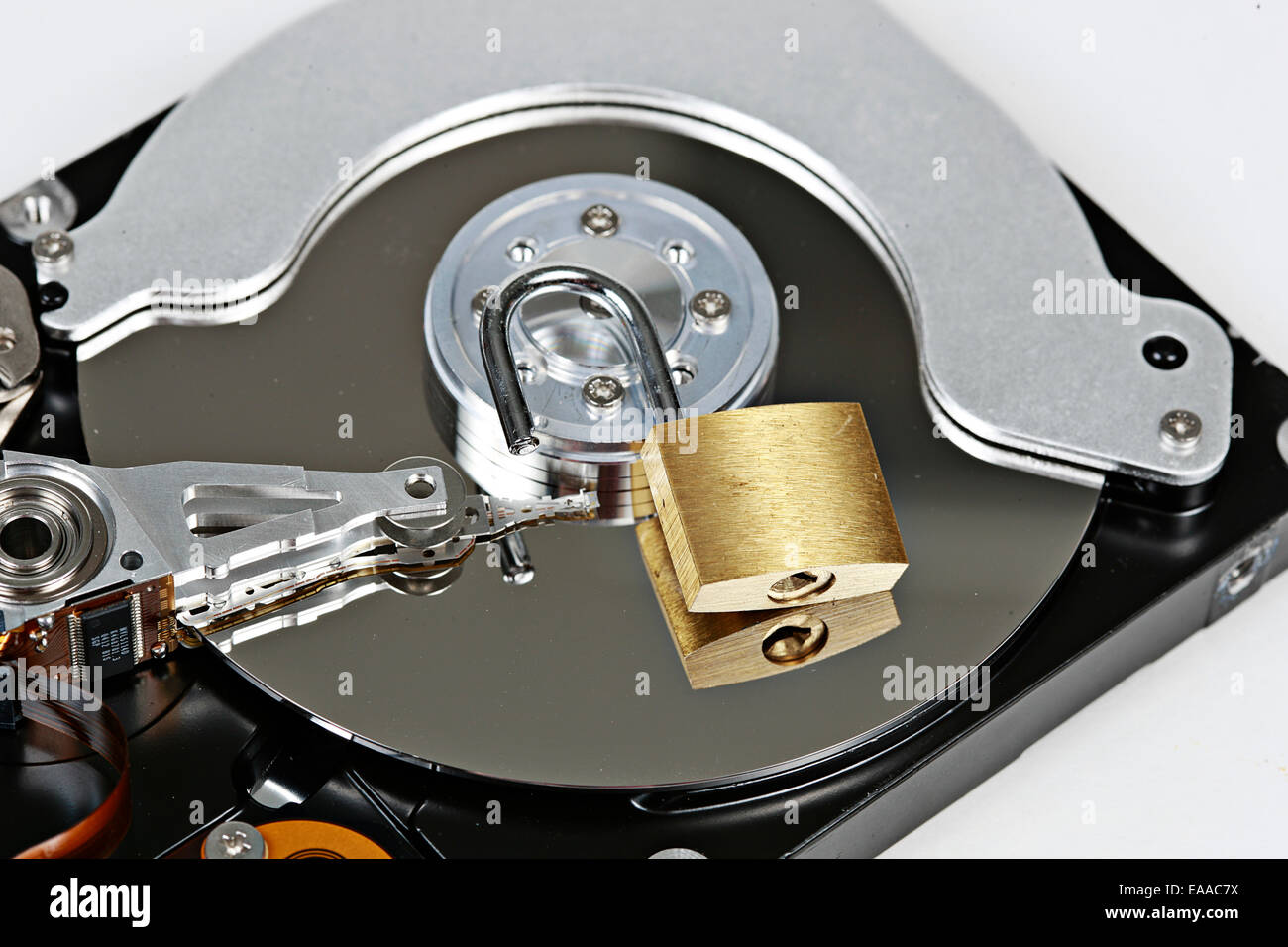 Computer Hard Drive with lock Taken Closeup Stock Photo - Alamy