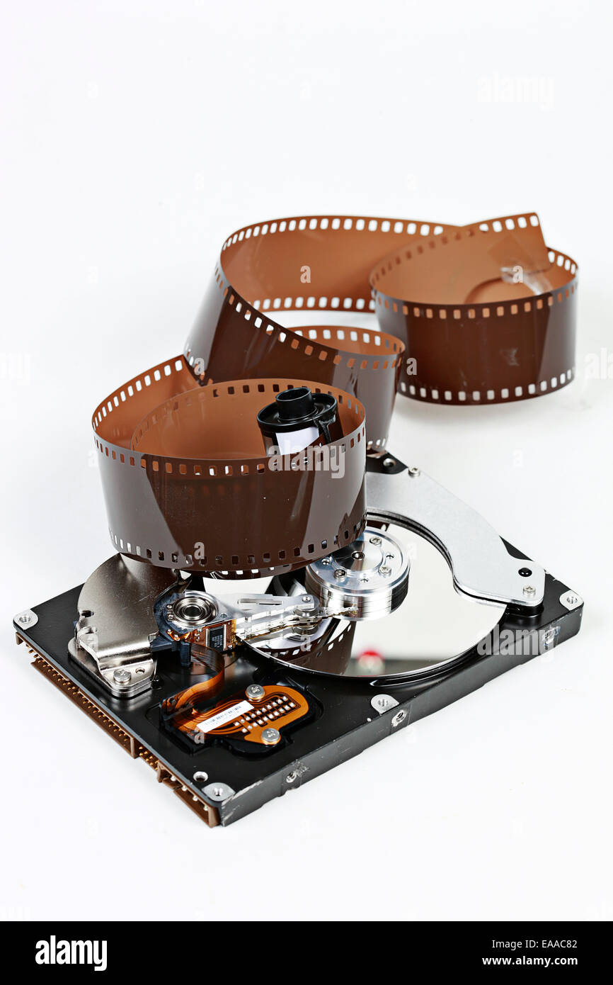 Computer Hard Drive with film Taken Closeup Stock Photo - Alamy