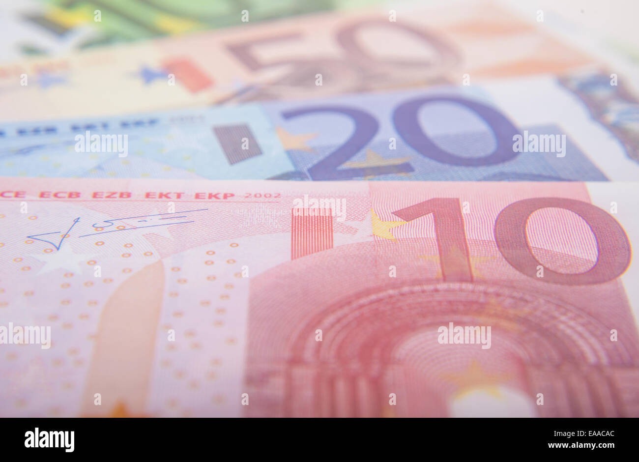 Various euro notes detail shot Stock Photo - Alamy