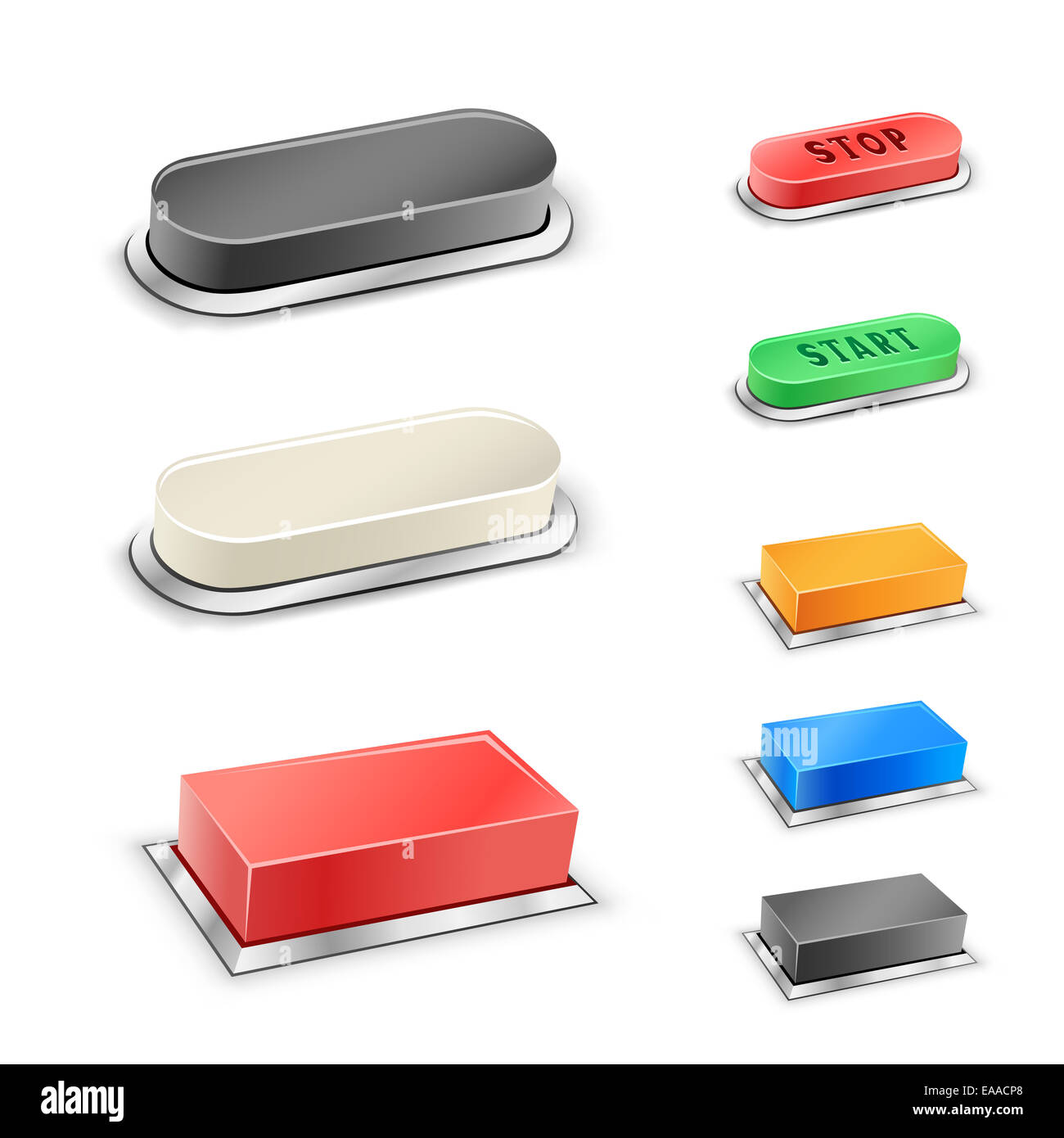 3D mega buttons Stock Photo - Alamy