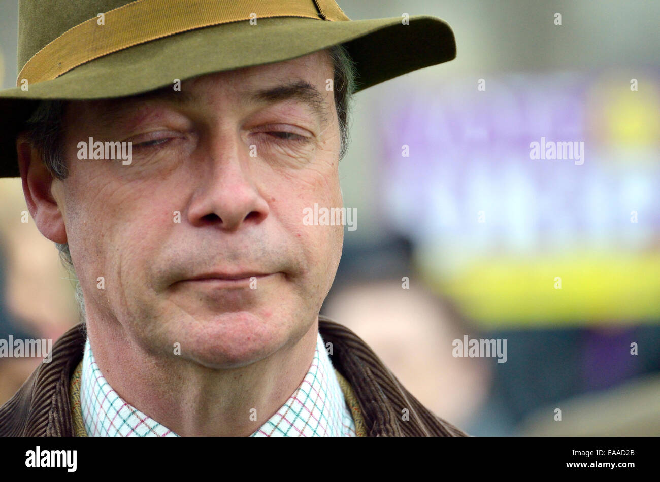 Nigel Farage MEP. Leader of UKIP, in Rochester campaigning before the ...