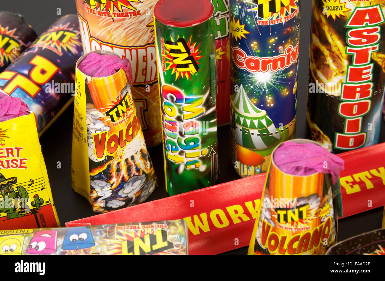 A Selection Of Fireworks Stock Photo - Alamy