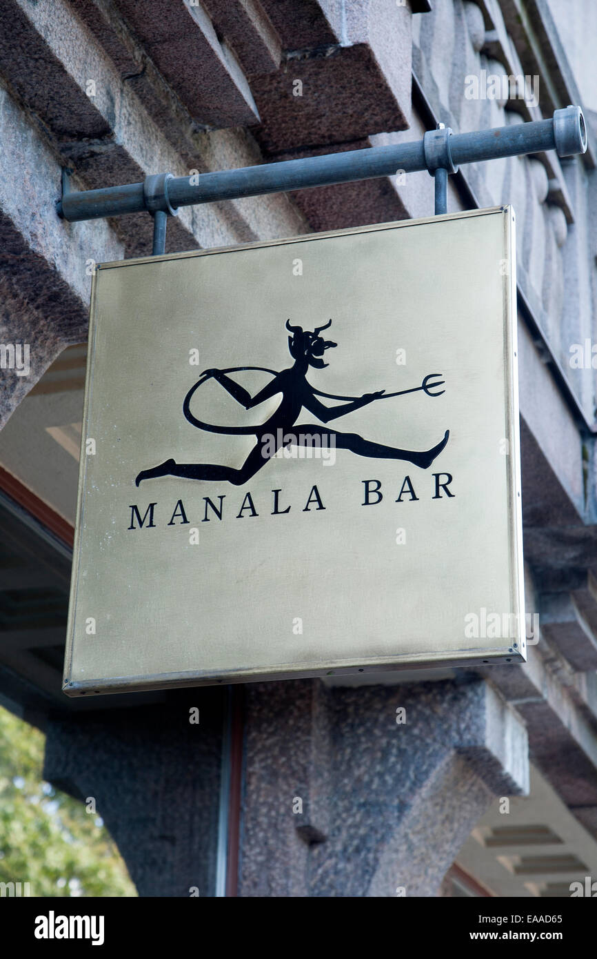 Manala Bar Sign, Helsinki, Finland Stock Photo - Alamy