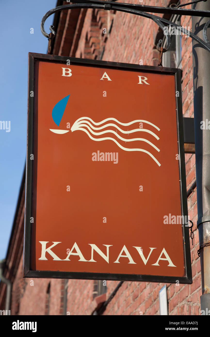 Bar Kanava Sign, Helsinki, Finland Stock Photo - Alamy