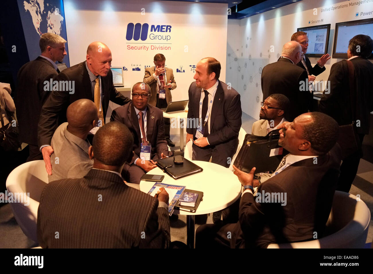 Representatives of Mer Group promote surveillance products sold by the ...