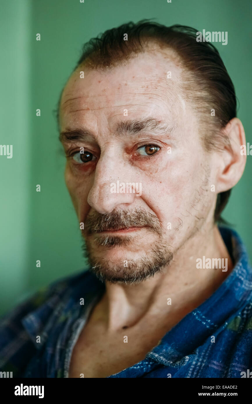 Portrait Of Serious Sad Old Adult Expressive Man With Beard Looking At ...