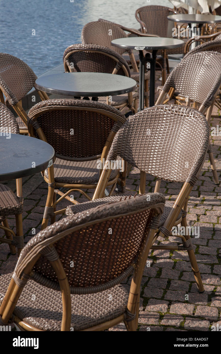 Cafe Table and Chairs in Summer Sun Stock Photo - Alamy