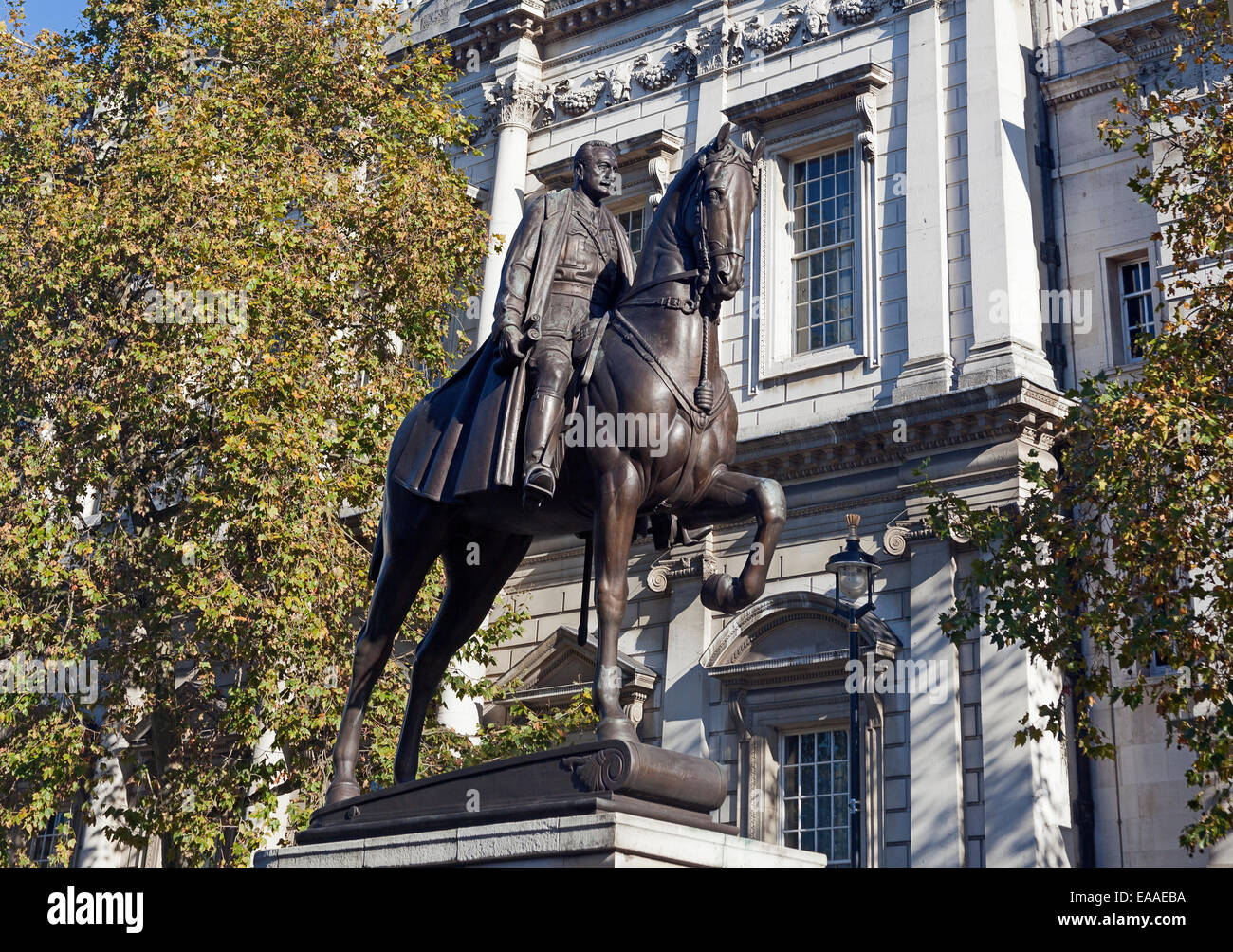 London, Whitehall Statue of Douglas, First Earl Haig, with the ...