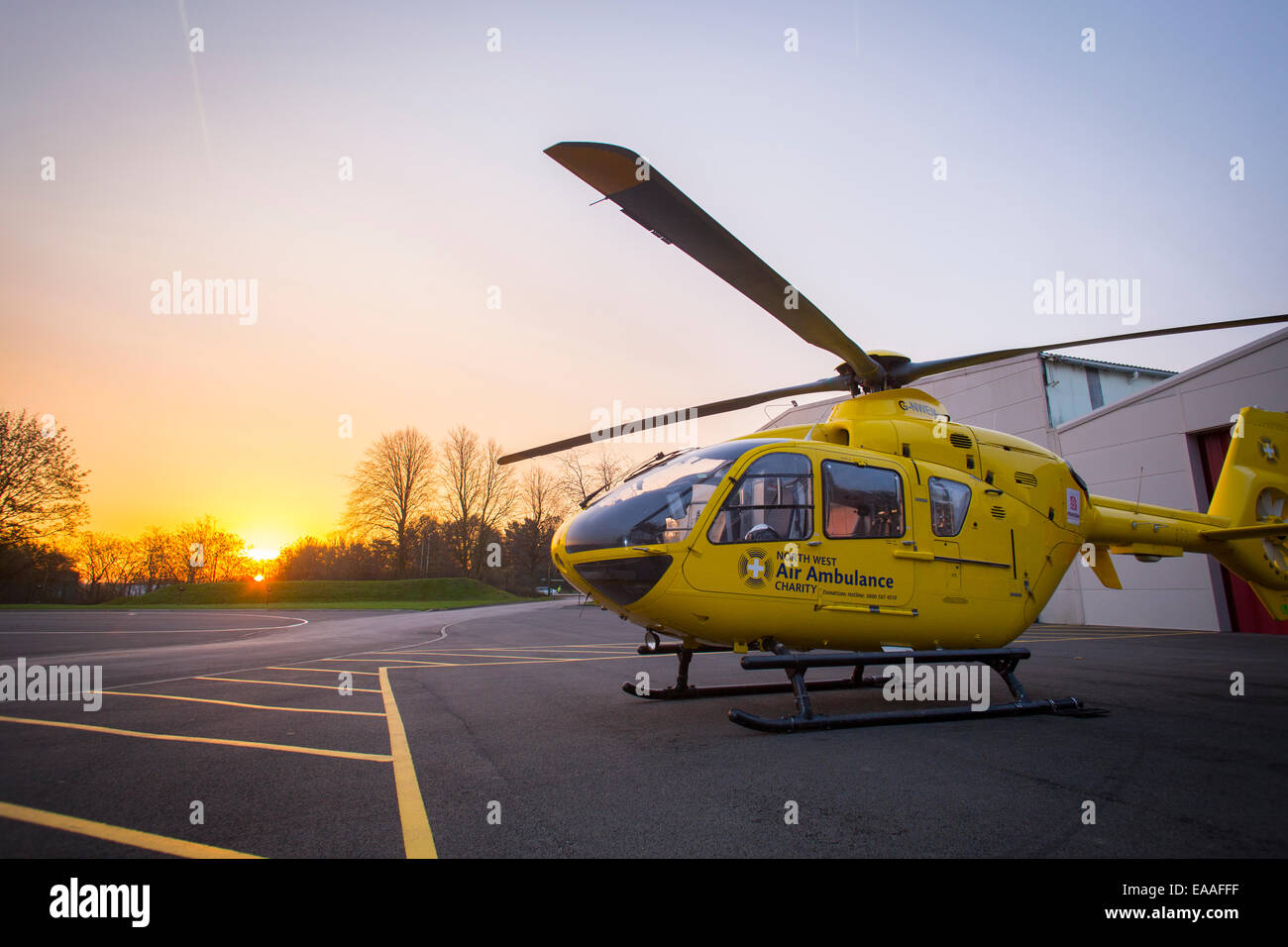 Manchester Air Ambulance helicopter Stock Photo - Alamy