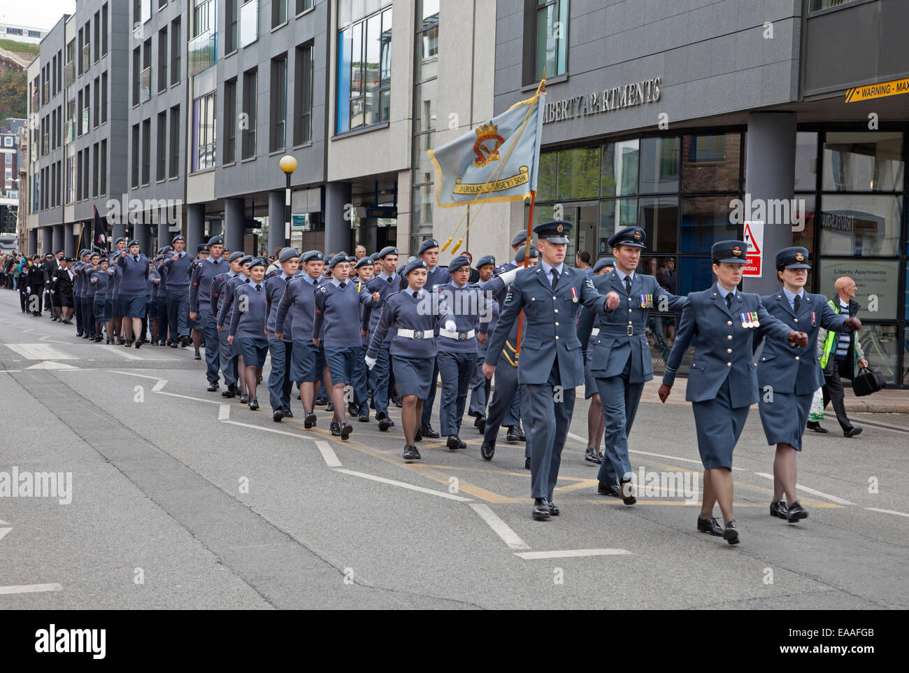 RAF Cadets taking part in the Liberation Day Parade at St Helier Stock ...
