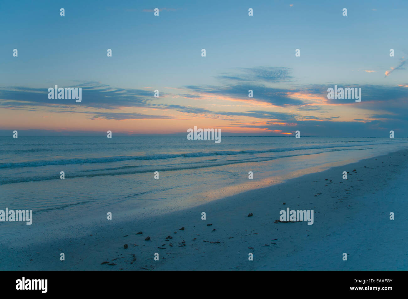 sunset florida beach ocean sea warm summer Stock Photo - Alamy