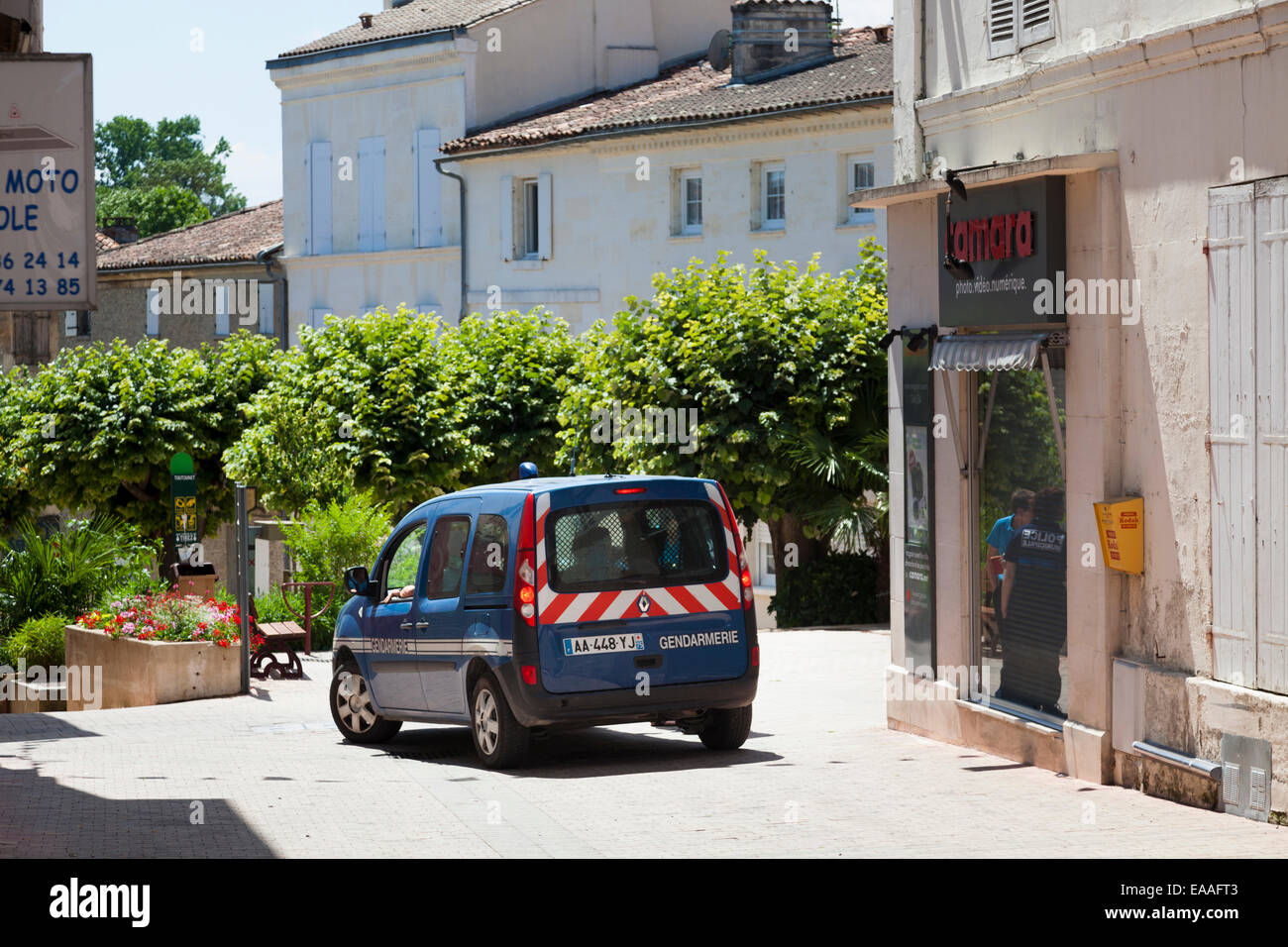 Gendarmerie French police van on quiet city street Stock Photo - Alamy
