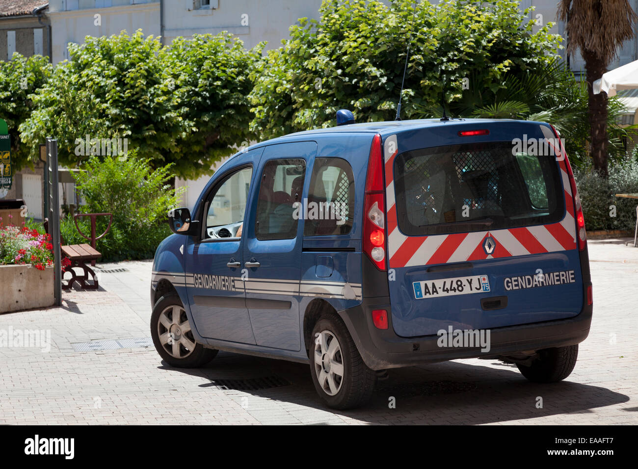 Gendarmerie French police van on quiet city street Stock Photo - Alamy