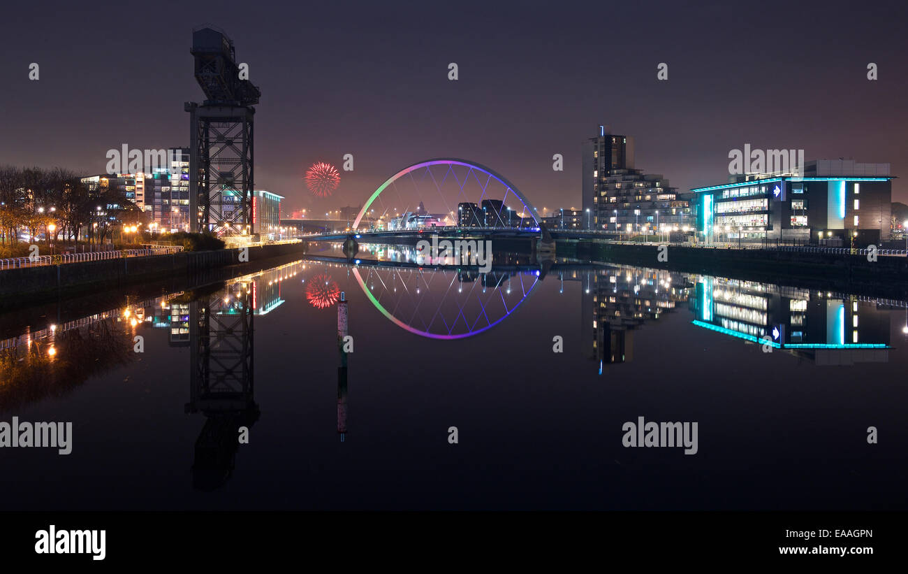A colour image of fireworks night in Glasgow taken from the Bells ...