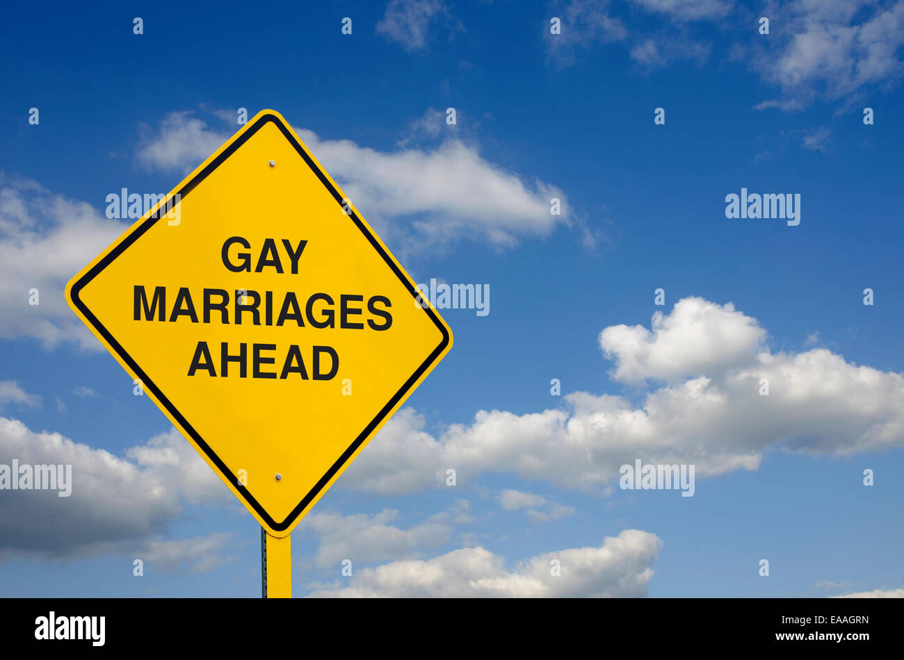 Gay Marriage Road Sign Stock Photo - Alamy