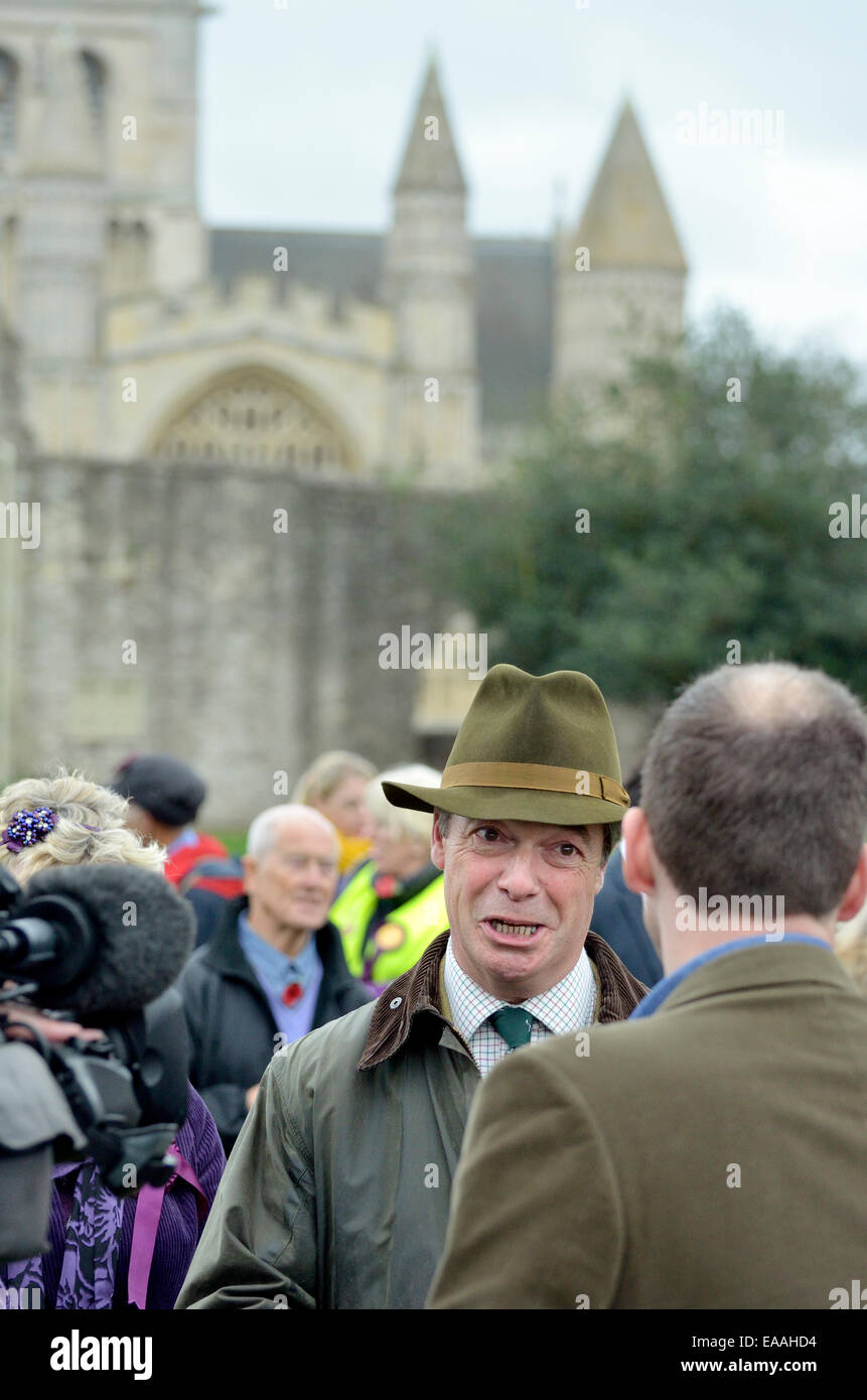 Nigel Farage MEP. Leader of UKIP, in Rochester campaigning before the ...