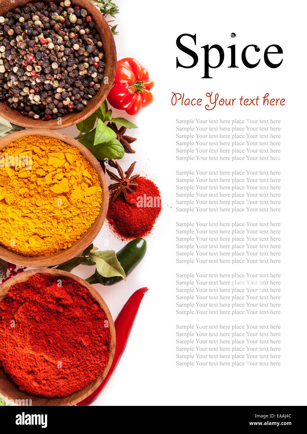 Studio shot of isolated spices on white background Stock Photo - Alamy