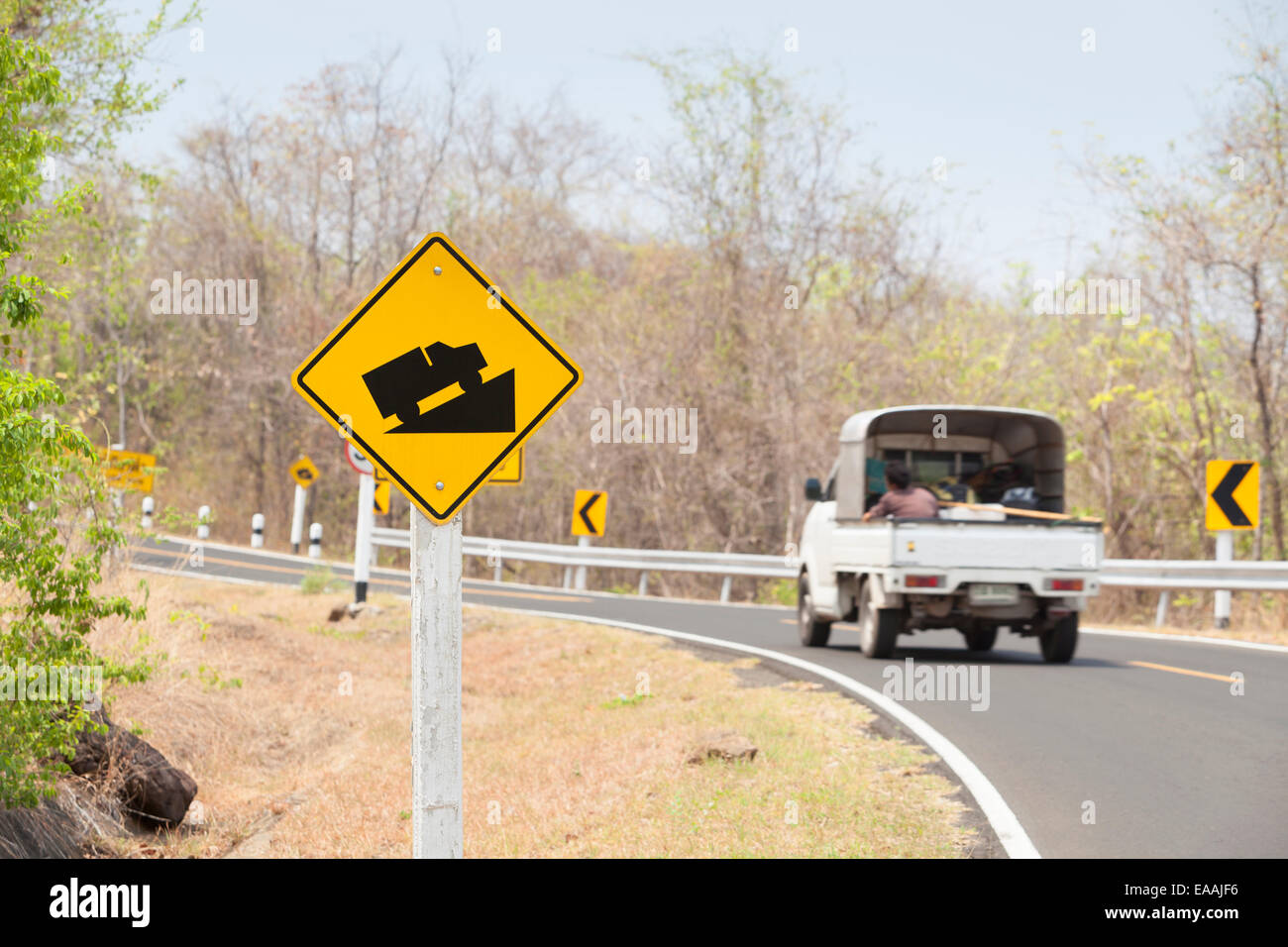 Slope steep warning hazard hi-res stock photography and images - Alamy