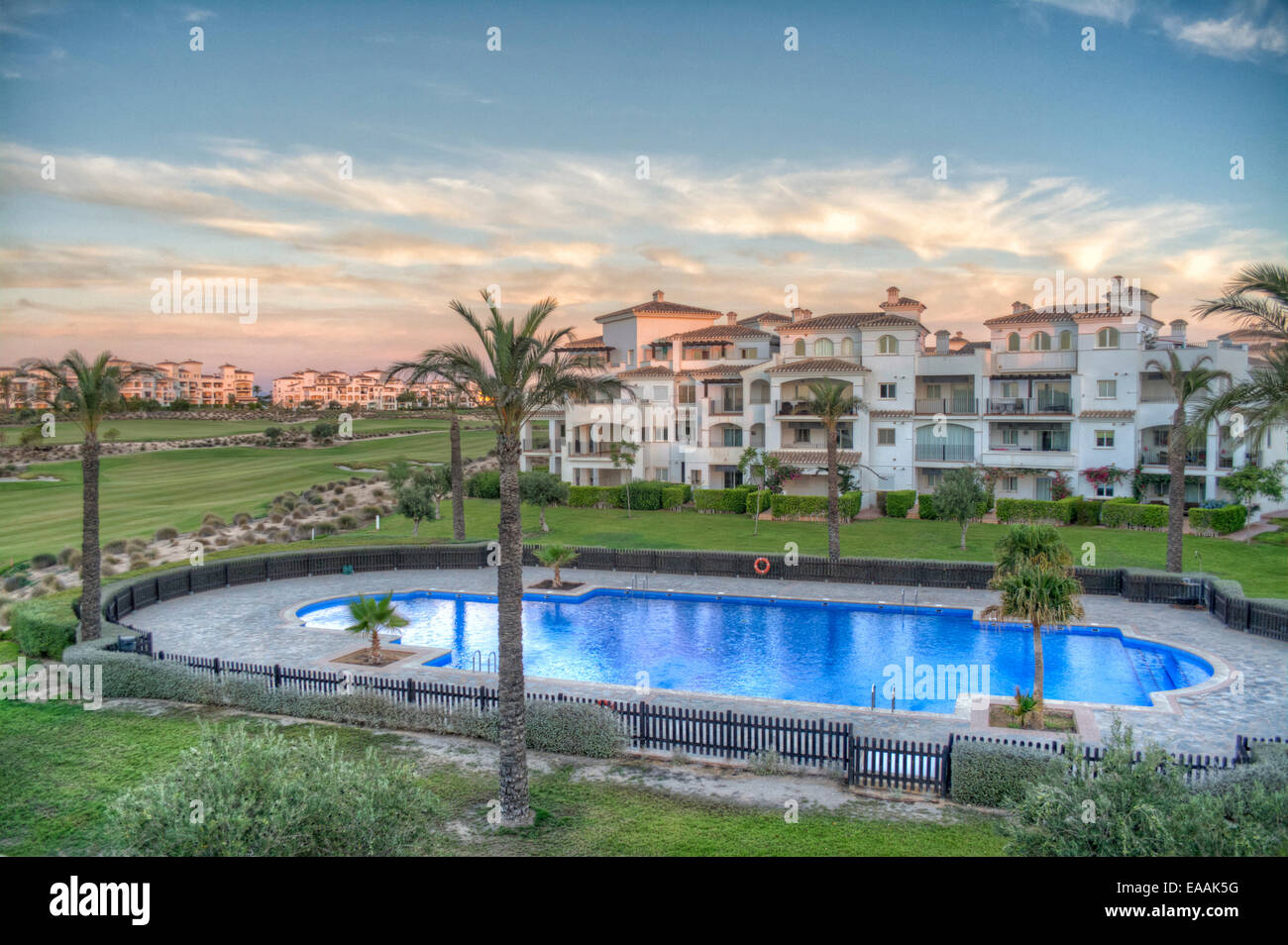 HDR image of the Swimming Pool and Golf Course from an apartment on ...