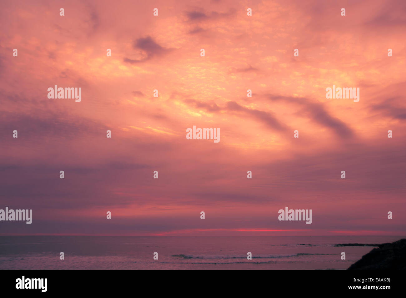 ocean sea seaside rocky beach lighting wave Stock Photo - Alamy