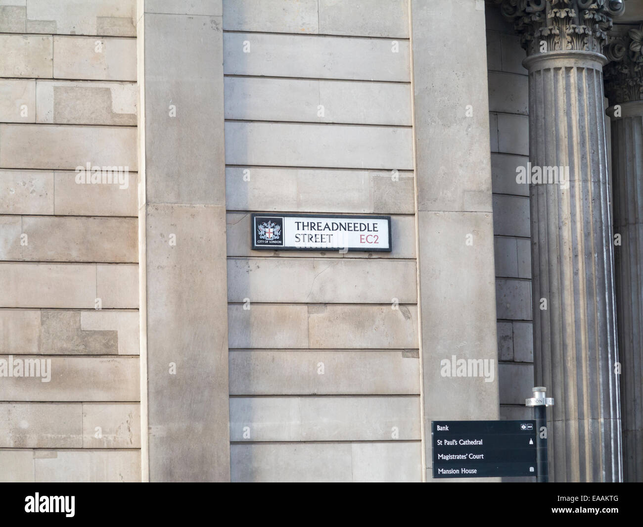 Threadneedle street sign, London, UK Stock Photo - Alamy