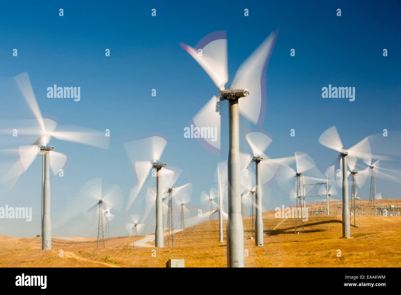 Part of the Tehachapi Pass wind farm, the first large scale wind farm ...