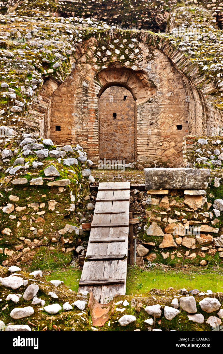 Ruins of the ancient (Roman) stadium (or amphitheater) in the heart of ...